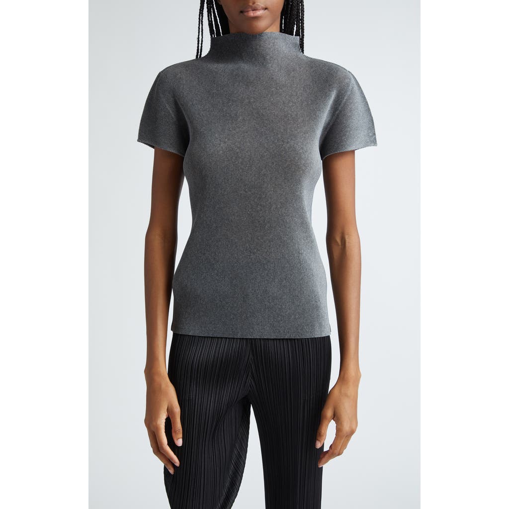 ISSEY MIYAKE Basics Pleated Funnel Neck Top